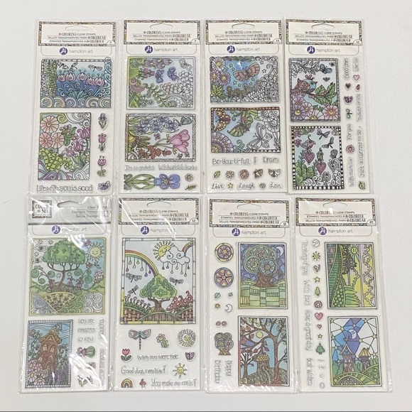 Hampton Art | Office | Hampton Art Coloring Clear Stamps Words Phrases ...